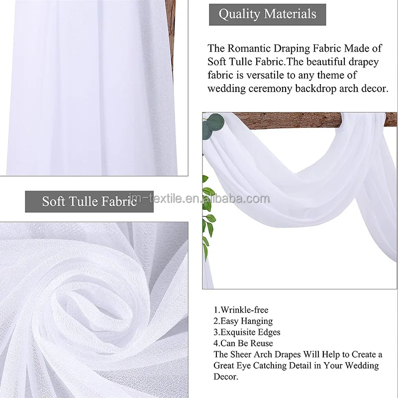 Luxury Wedding Stage Chiffon Fabric Drape Backdrop