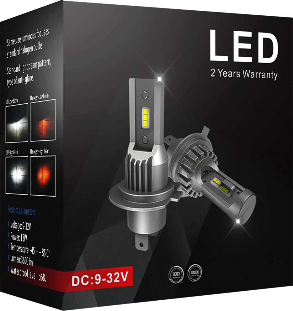 Lanseko H15 Canbus Led Headlight Bulbs 4000lm With Csp Chips 6v 16v ...