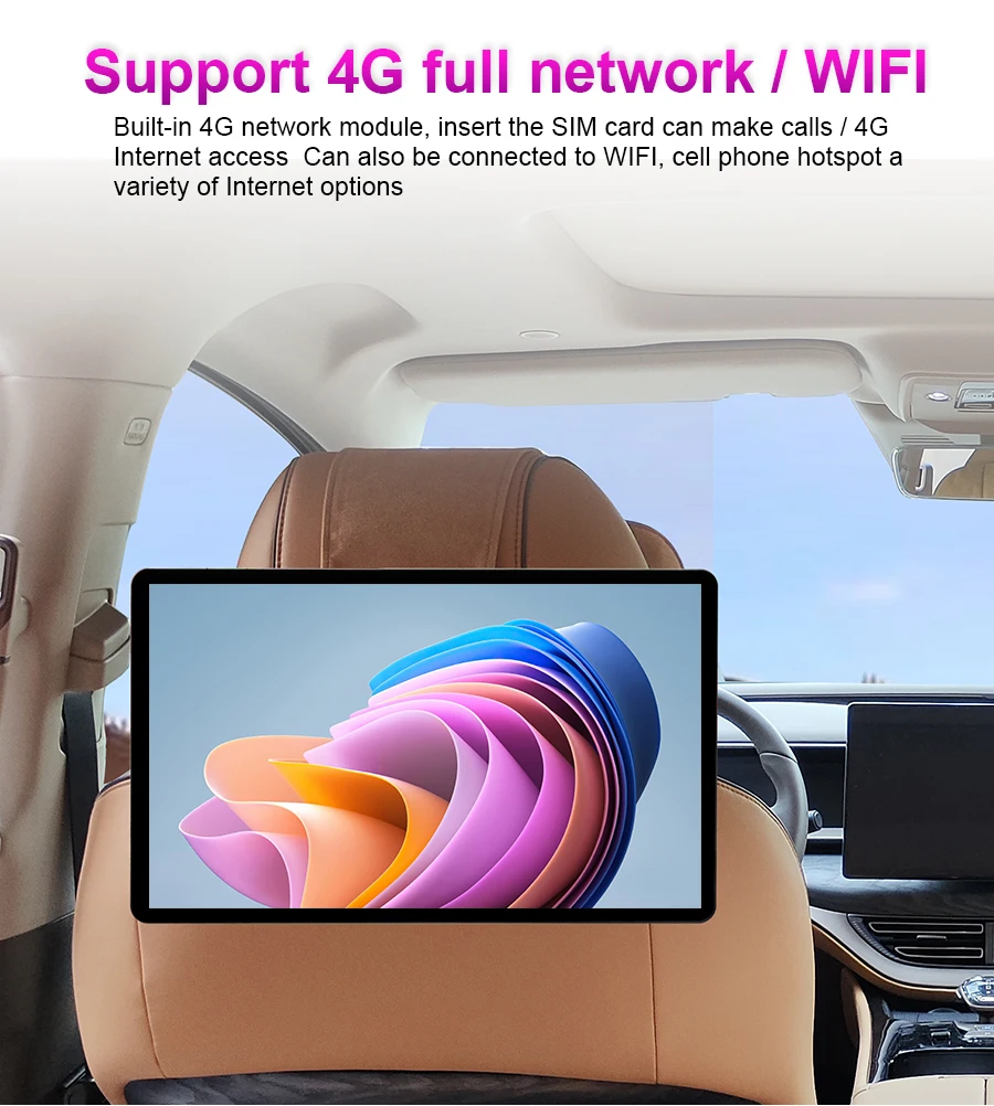 15.6'' 4g Android 11 Rear Seat Rotatable Touch Screen Car Headrest ...