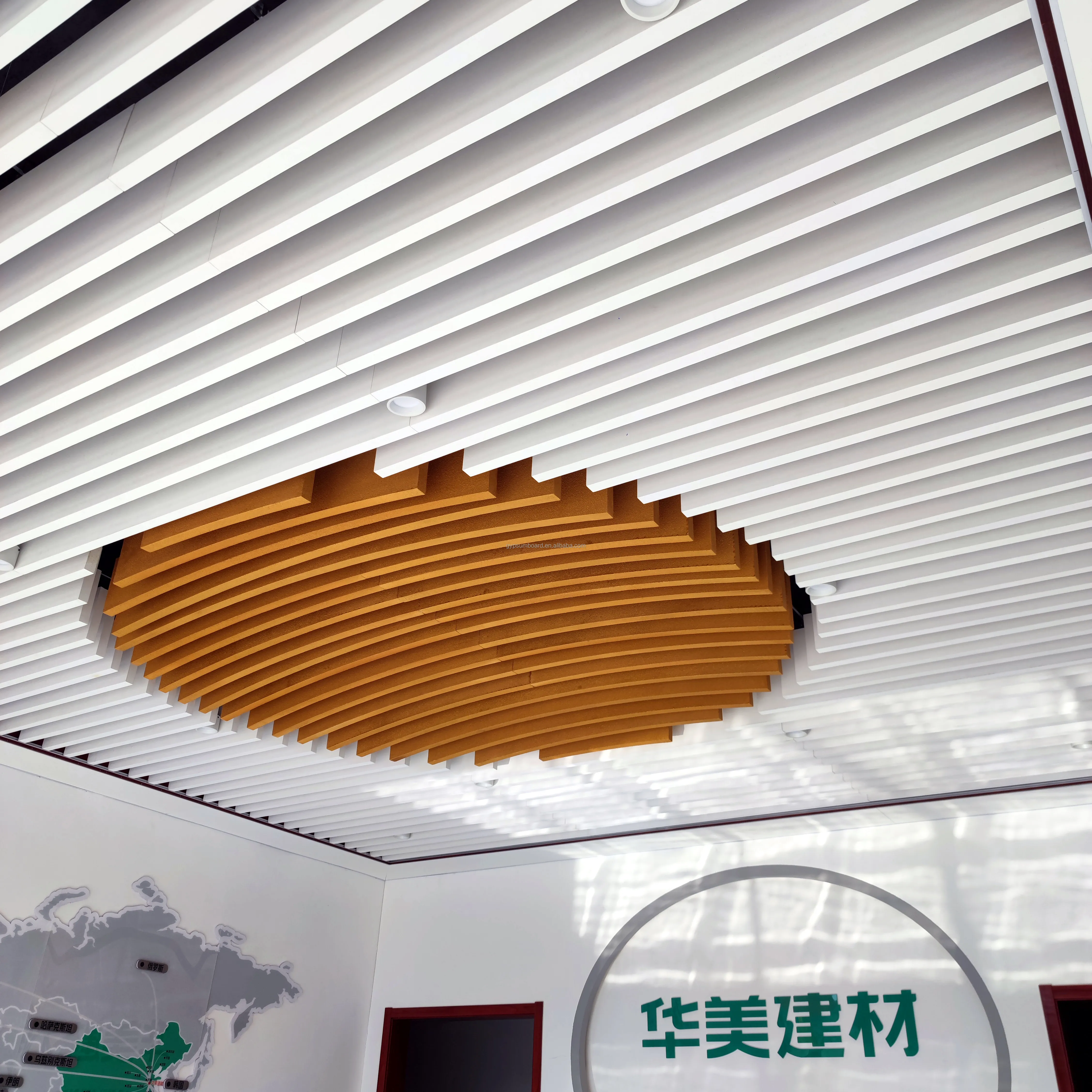 Customized Fiberglass Wavy Suspended Ceiling Soundproof Curved Ceiling S Ceiling| Alibaba.com
