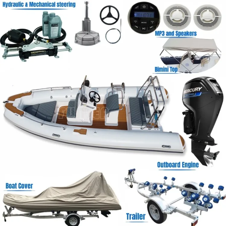 Qingdao Inflatable Raft - 17ft RIB Boat with Fiberglass Hull