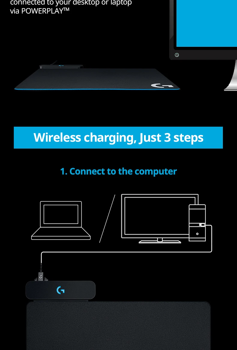 Logitech Powerplay Wireless Charging Mouse Pad Refer to G502 G903 G PRO ...