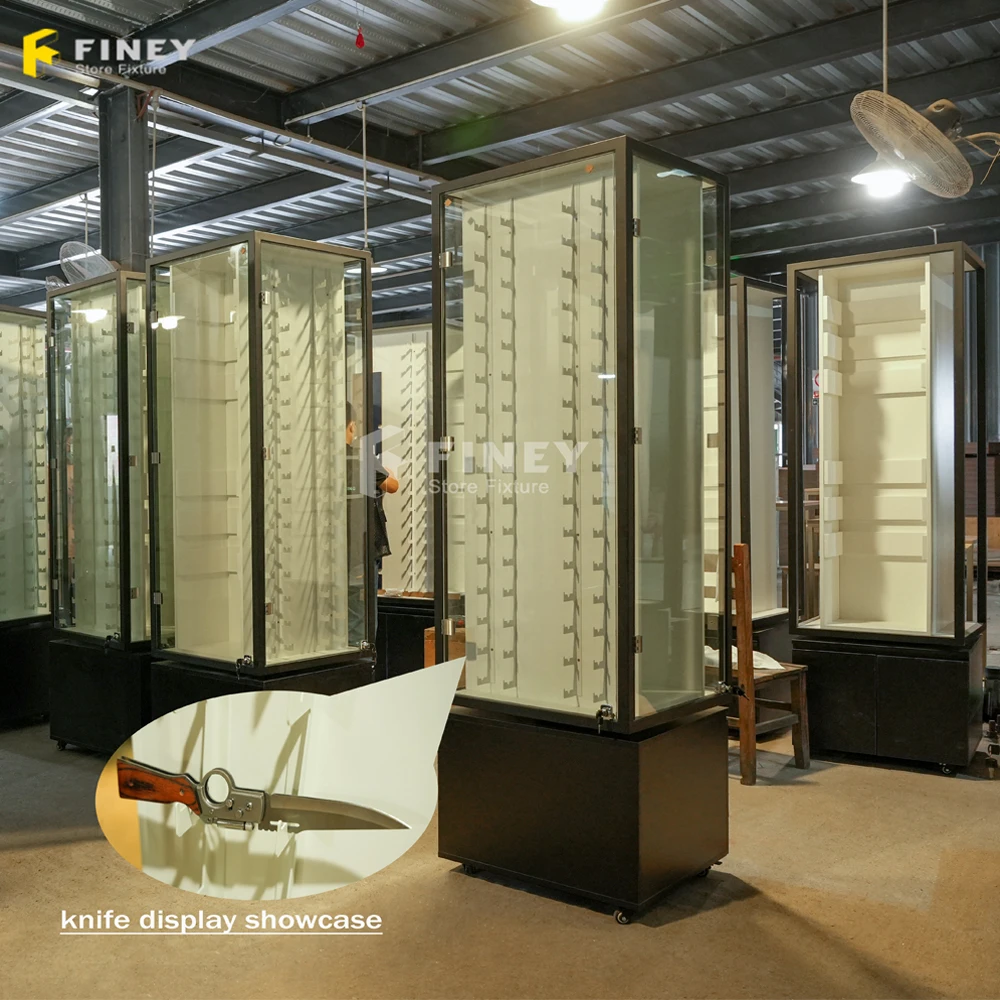 Customized Japanese Knife Display Case | Rotating Wooden Acrylic ...