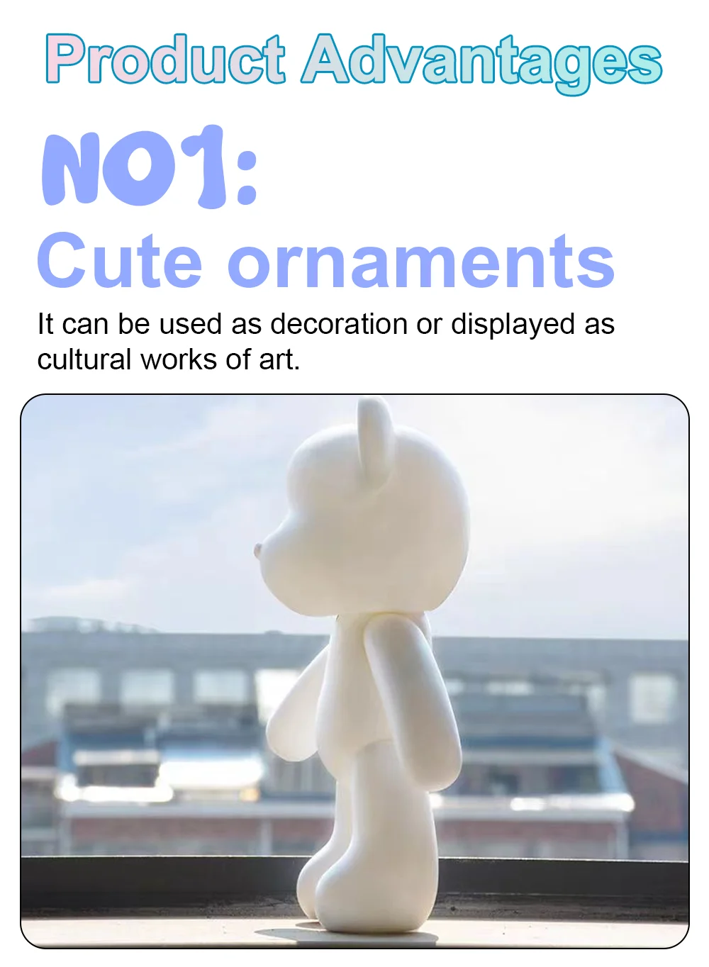 KHY Cute DIY Bear Painting Bearbrick 1000% White Figurine