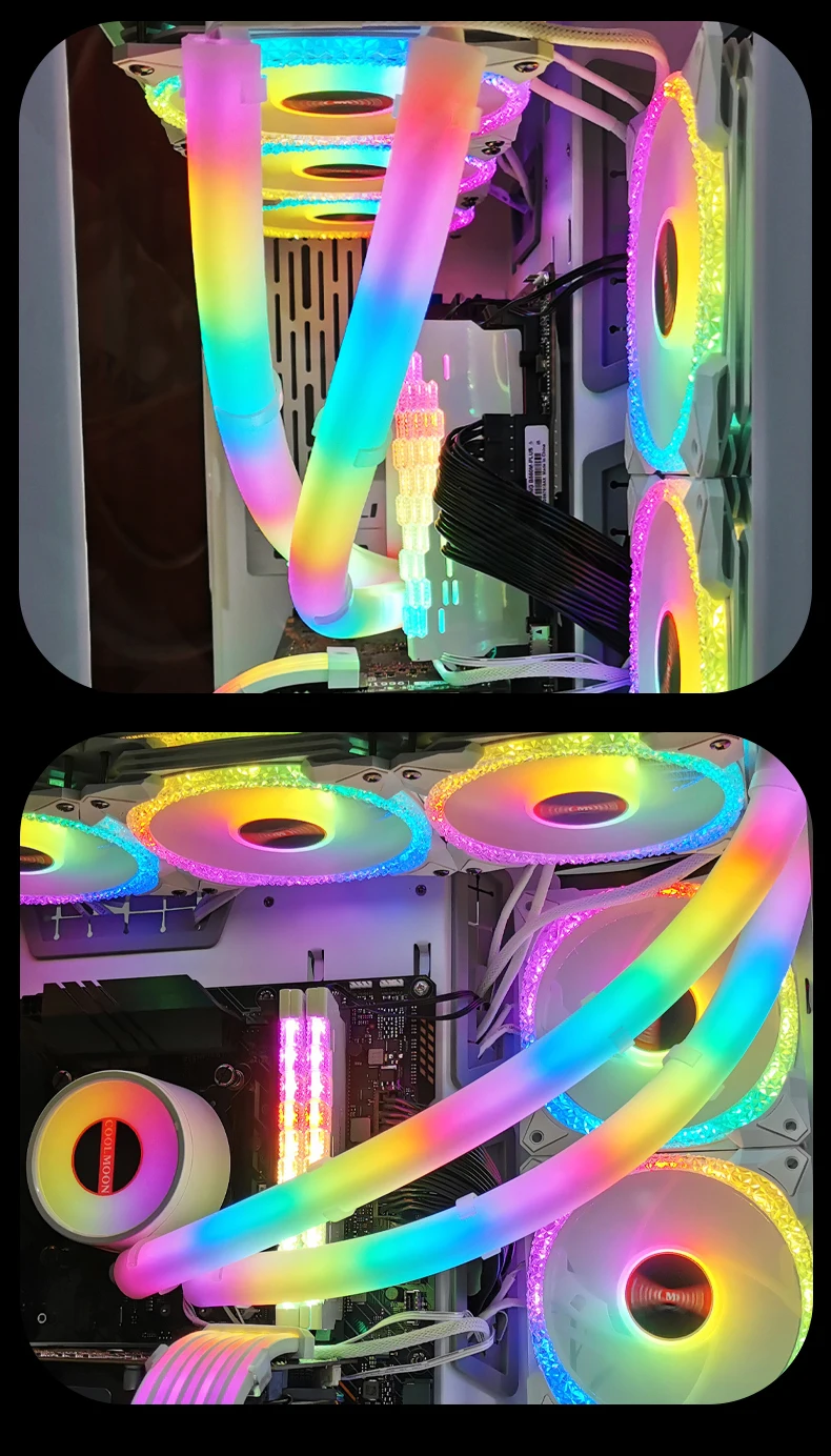 Coolmoon Argb Neon Tube 5v 3pin Led Tube Vest Led Strip For Liquid ...