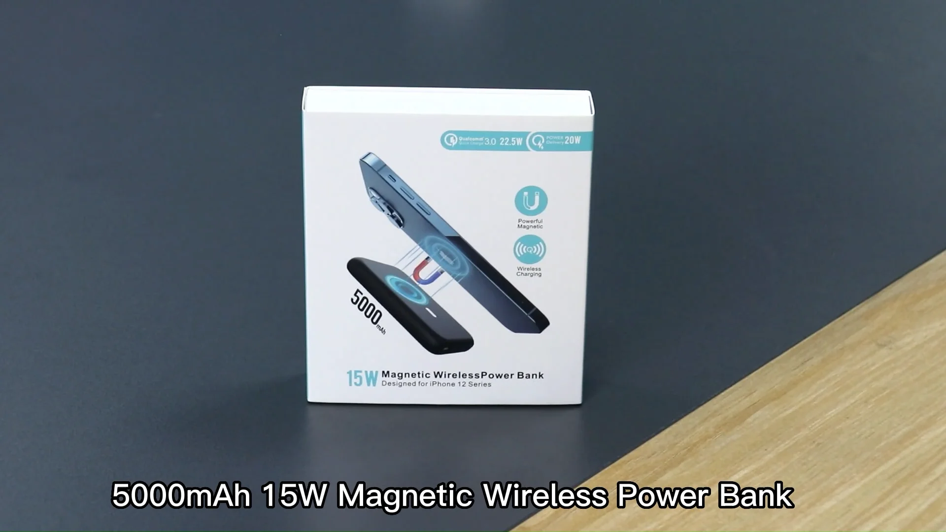 Mini 5000mah 10000mah Portable 15w Qi Fast Charging Wireless Charger ...