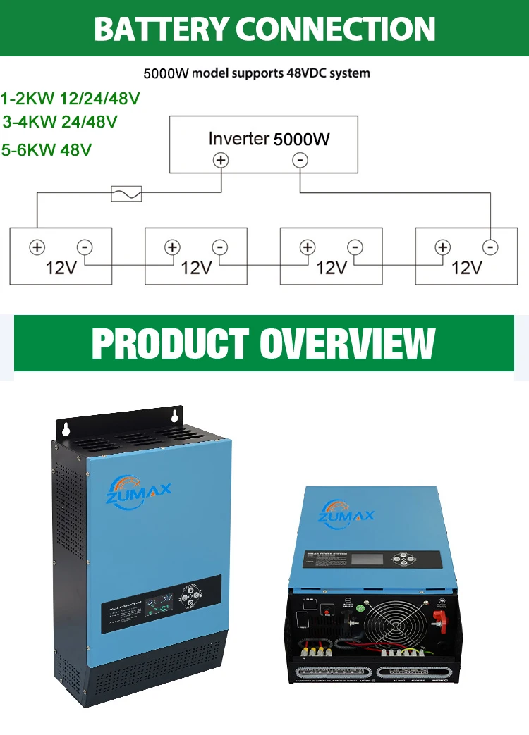 Zuamx Home Energy Storage Hybrid Inverter 12v 6kw Solar Hybrid Inverter ...
