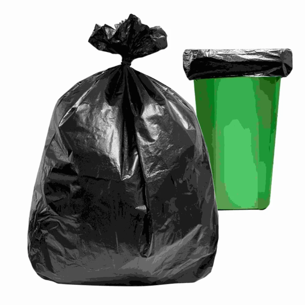 Extra Large Heavy Duty Black HDPE Trash Bags Plastic Garbage Can Liners ...