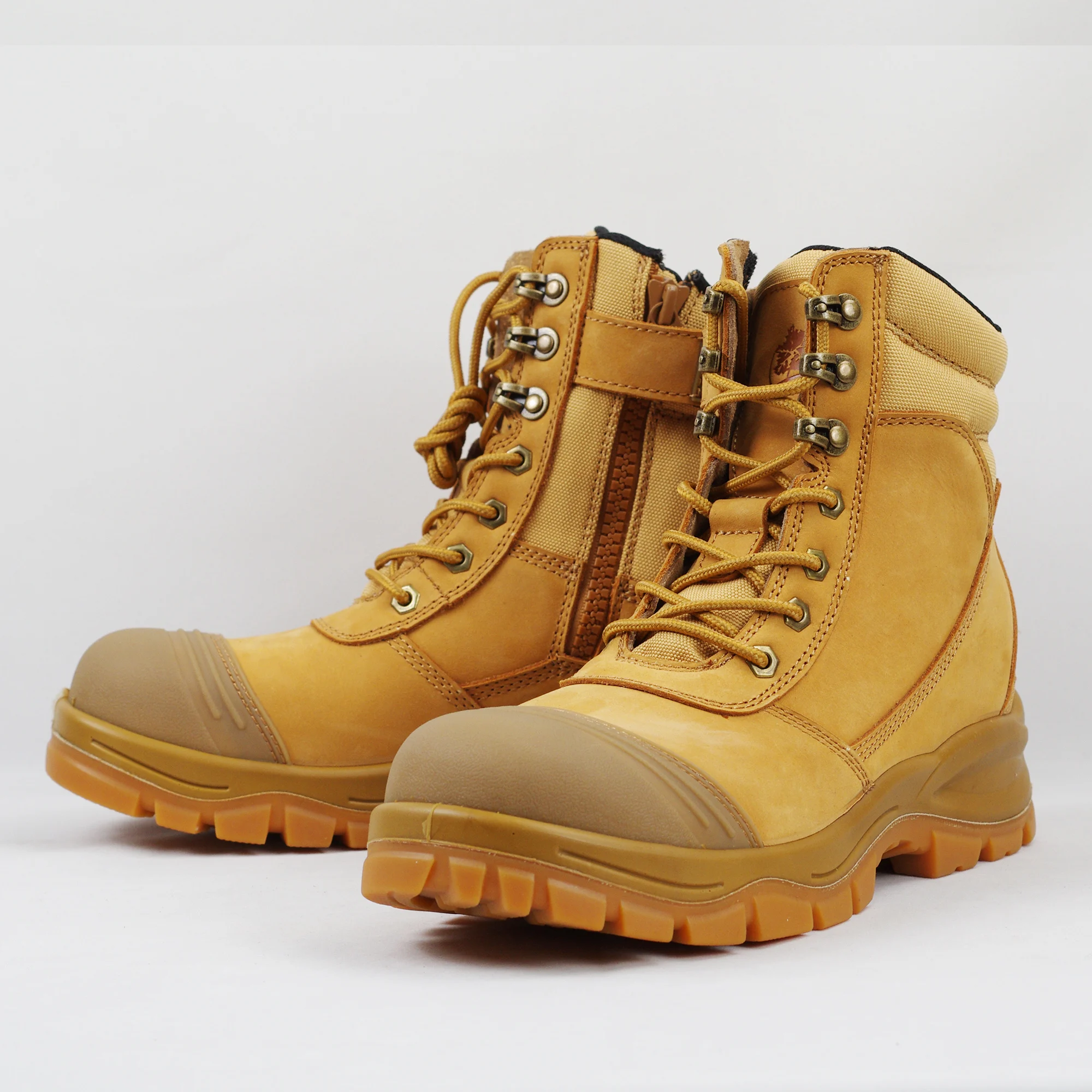Sole Acid Oil Resistant Rubber Head Cow Leather Safety Boots