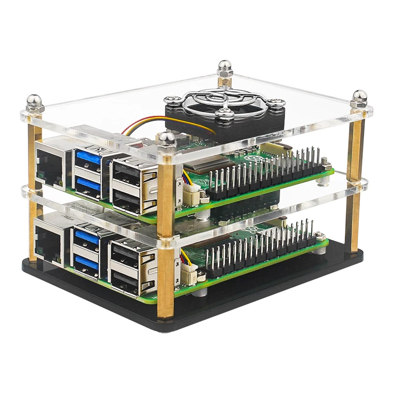 Raspberry Pi 5 Cluster Case - Transparent Acrylic Shell