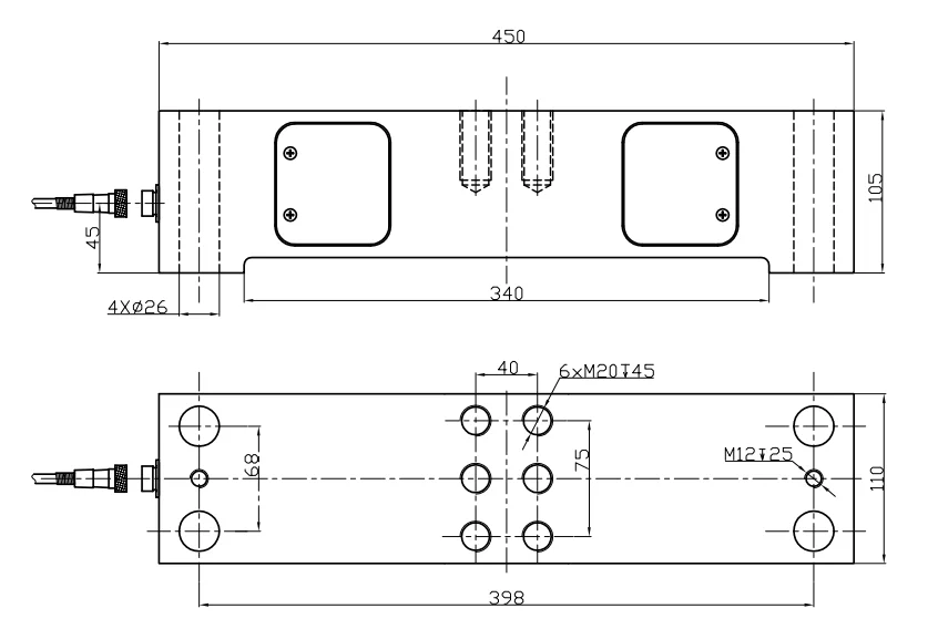 High Temperature Analog Load Cell Hc-Dwb-40t for Steel Ladle Weighing