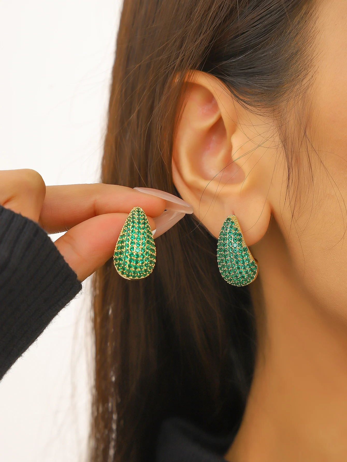 New Arrival Water Drop Earrings Cubic Zirconia Fashion Jewelry Silver ...