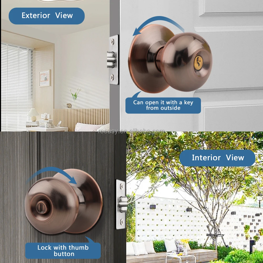 Roeasy Turkey Security Round Ball Door Locks for Aluminium