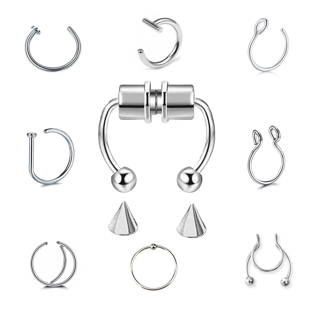 Customizable Labret Nipple Belly Toe Belly Button Septum Fake Nose ...