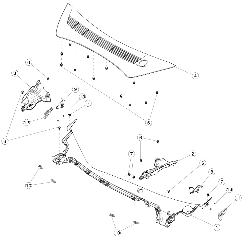 BAINEL Windshield Wiper Cowl Apron Trim Cover for Tesla Model 3