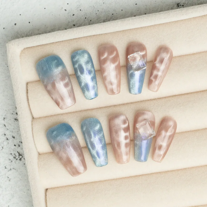 10pcs Easy-to-apply Custom Artificial Square Design Fingernails Soft ...