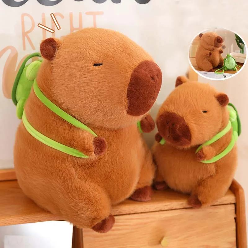 Cute Cartoon Capybara Plush With Turtle Backpack Peluche De Capybara ...