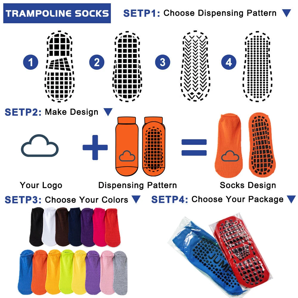 Non Slip Trampoline Socks - Safe & Fun for Kids & Adults