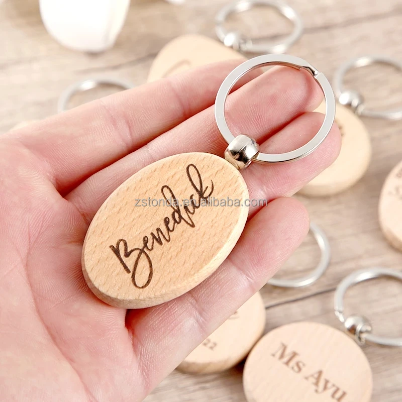 Hot Sale Fashion Blank Wooden Key Chain Wood Keychain Key Ring Key Tags ...