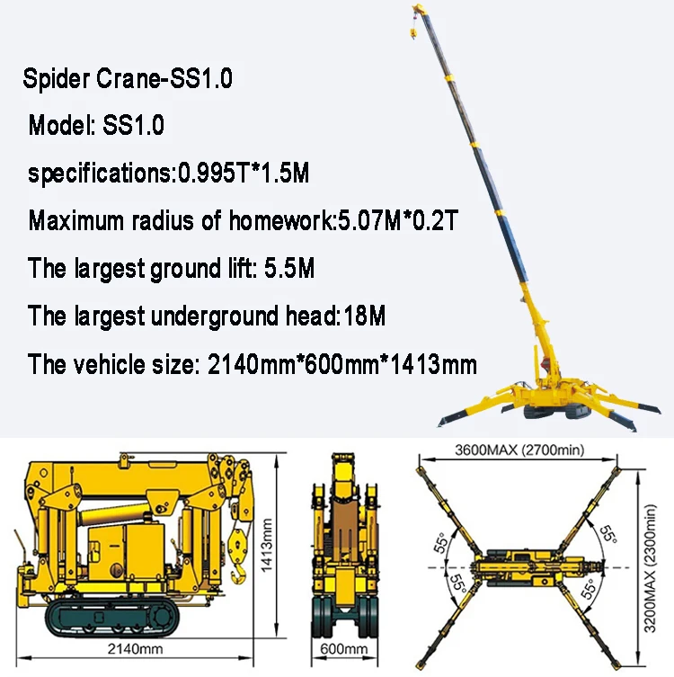3t 5t 8t 10t Spider Crane Crawler Crane With Ce Certification - Buy 8t Mini Crawler Crane,Spider ...