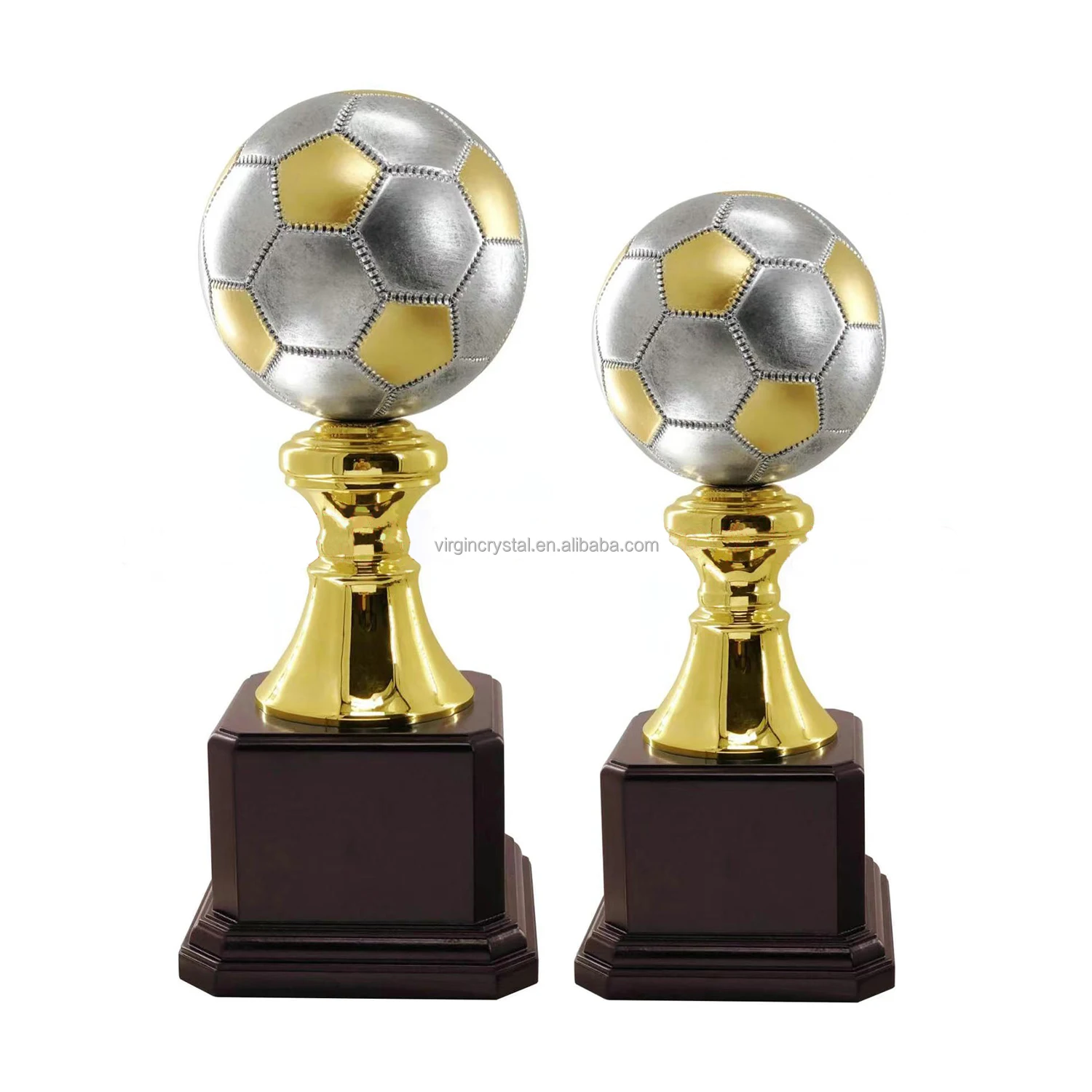 Custom Resin Award Trophy Inclined Design With Metal Color Soccer ...