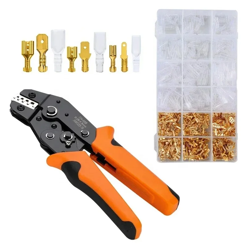 SN-58B 23-16AWG Electrical Crimping Pliers Automotive Crimper Ratchet ...