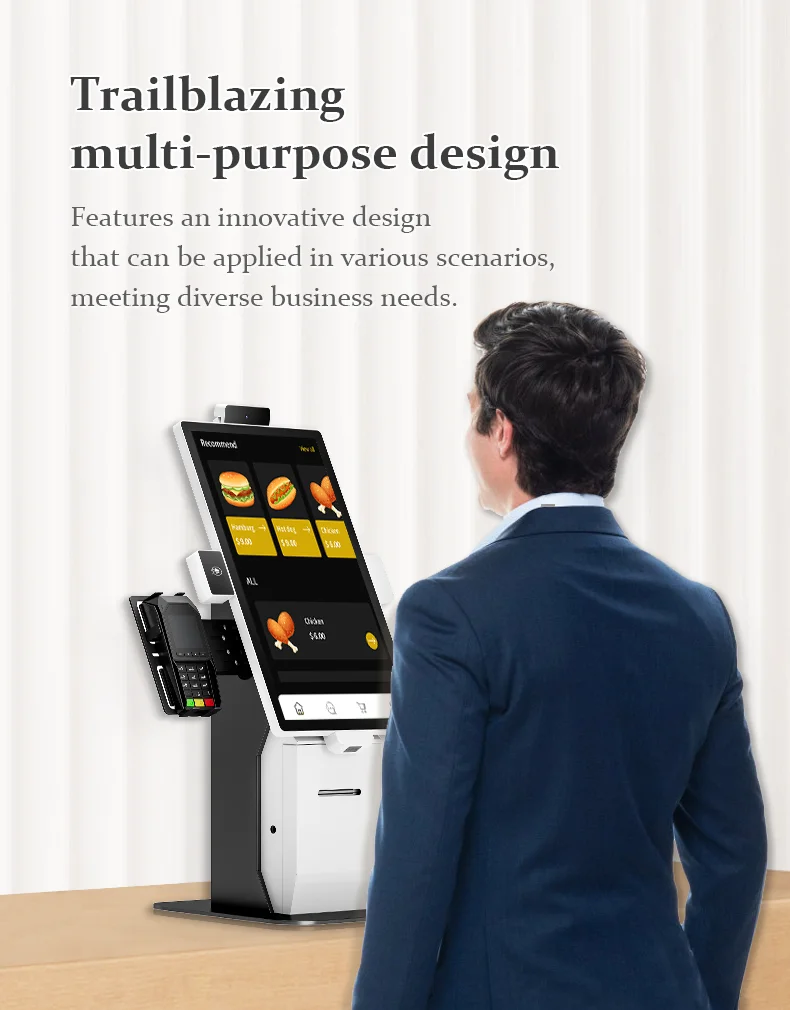 Desktops Touch Screen Kiosk With Printer Scanner for Food Order Payment ...