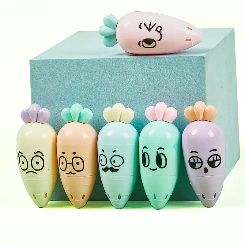 Mini Carrot shape fancy silicon material highlighter marker pen for ...