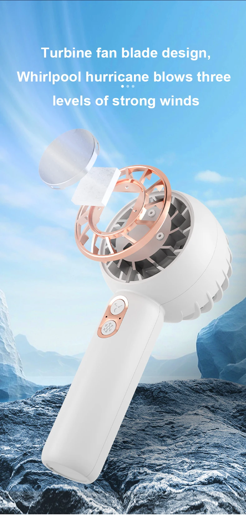 Factory Price 2024 New Upgraded Cold Compress Fan Fan Air Ice Potable ...