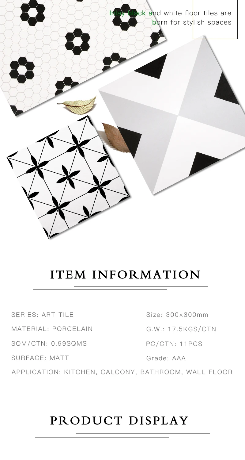 Foshan Factory Parquet Porcelain Tiles 30x30cm Flower Design Matte Finished Wall Floor Handmade ...