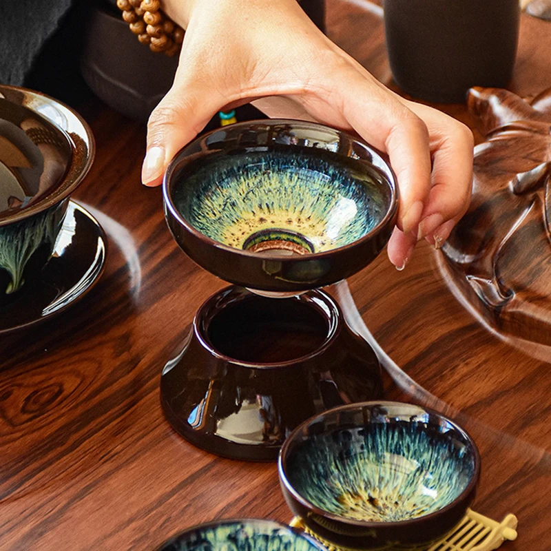 Chinese Ceramic Wooden Tea Set - Perfect for Home & Office