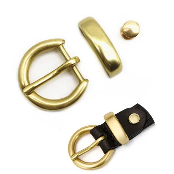Custom Private Solid Brass Buckles Set With Loop /keeper Central Bar ...
