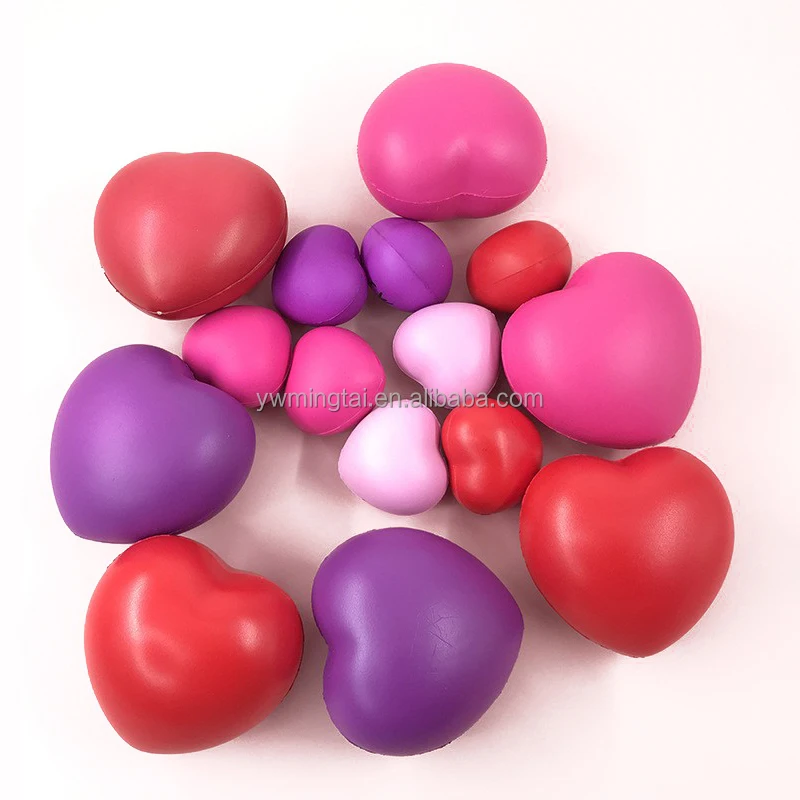 Custom Heart Shape Stress Ball - PU Foam Promotional Toy