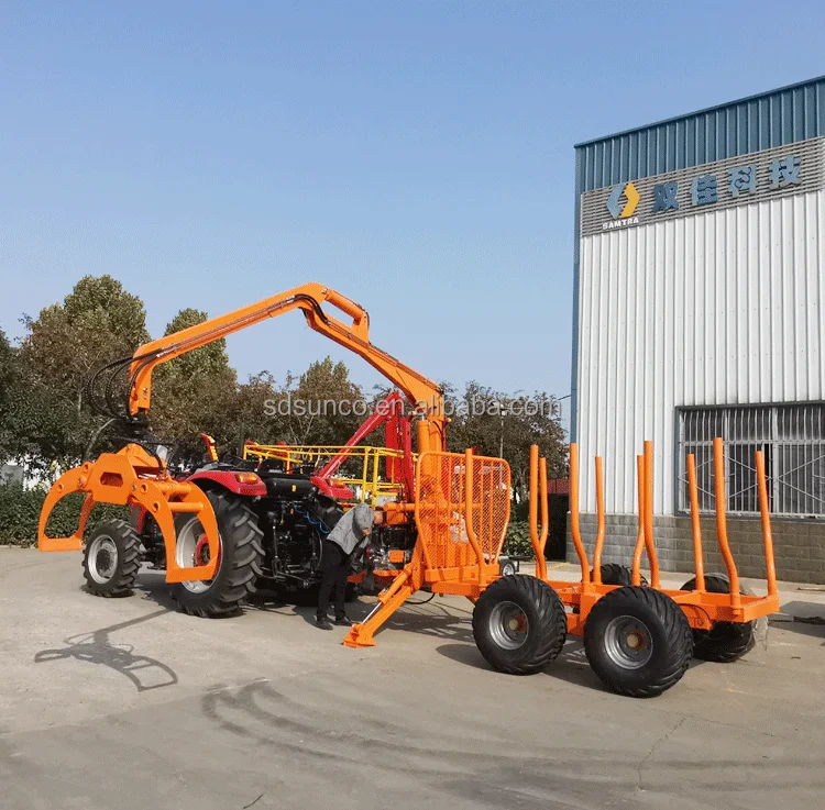 Hydraulic Timber Logging Loader Trailers - Buy 3 Tons Log Trailer With ...