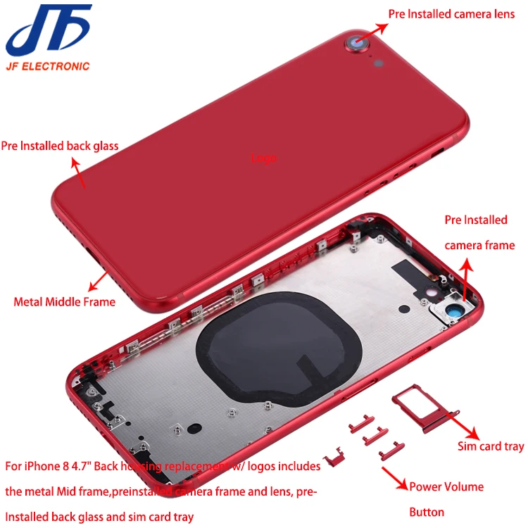 Hot Selling Back Housing Battery Glass With Frame For Iphone 8 8 Plus ...