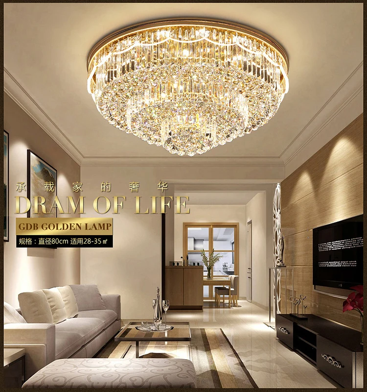 Modern Gold Luxury Dimmable Hotel Lobby Bedroom Living Room Rectangular ...