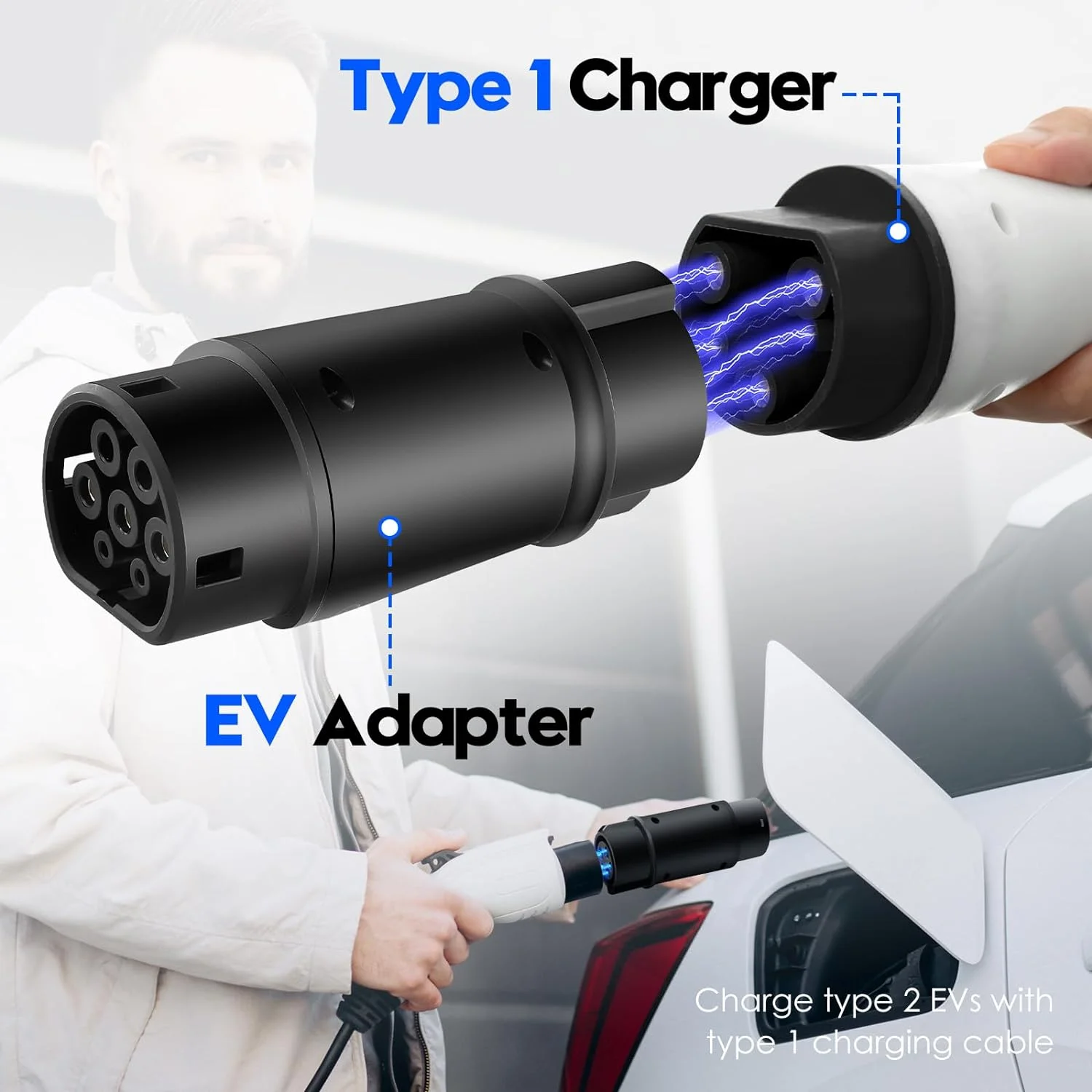 Vehicle Electric Car Adapter Ev Charger Type1 To Type2 New Energy 32a ...