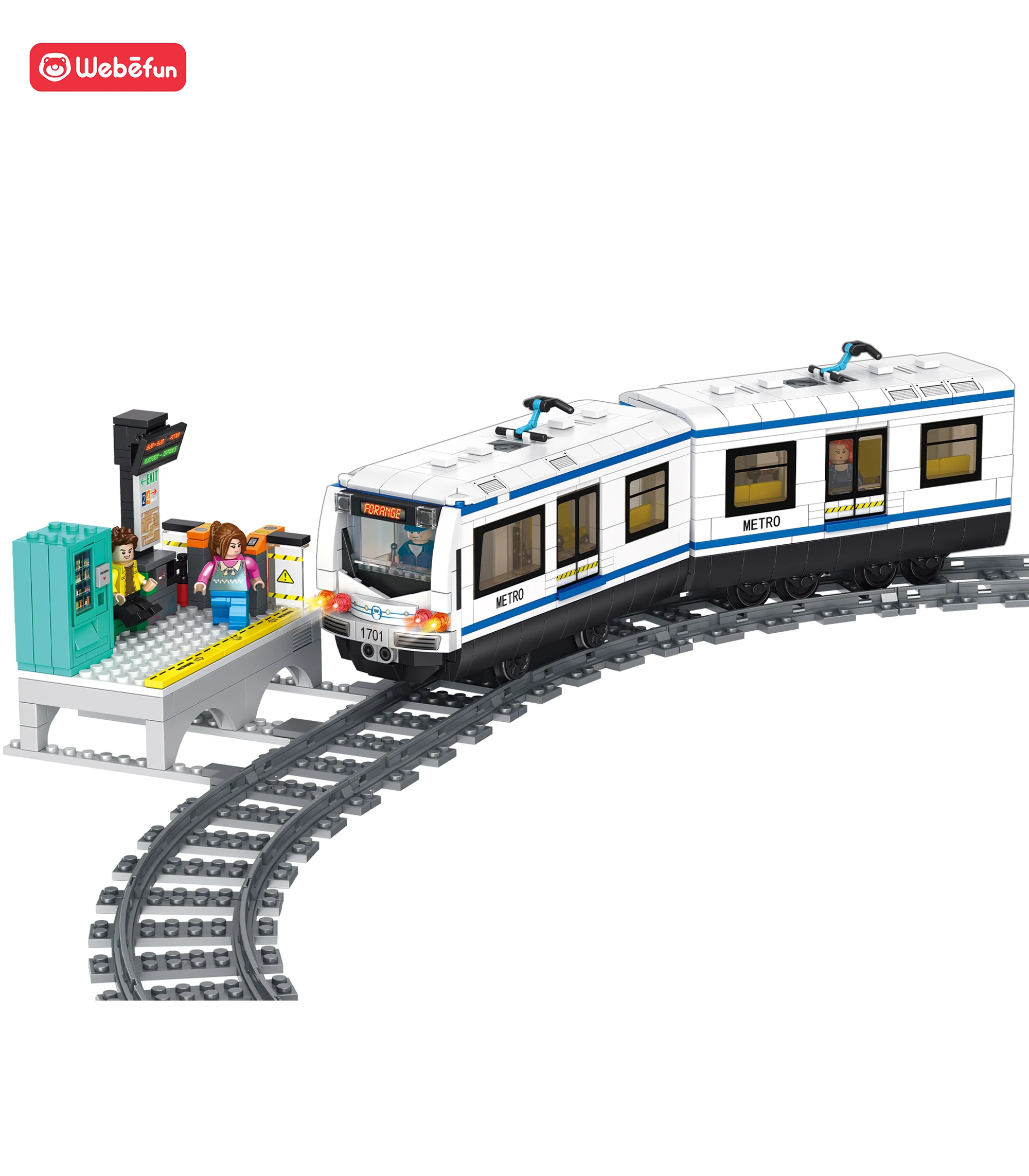 City Metro Subway Railway Train Model With Track Diy Transport Legoed ...