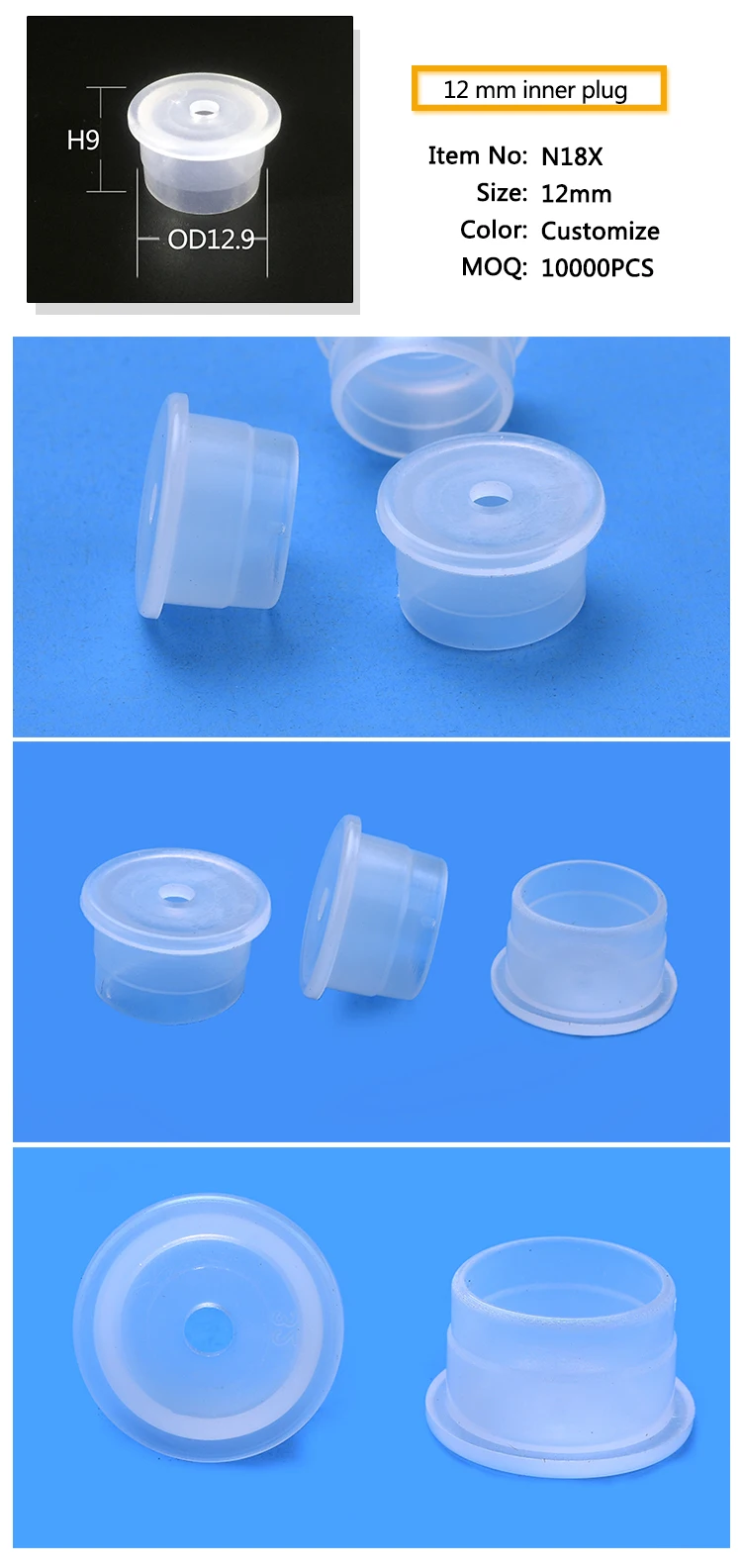 White Plastic Water Bottle Inner Plug - Non Spill & Customizable