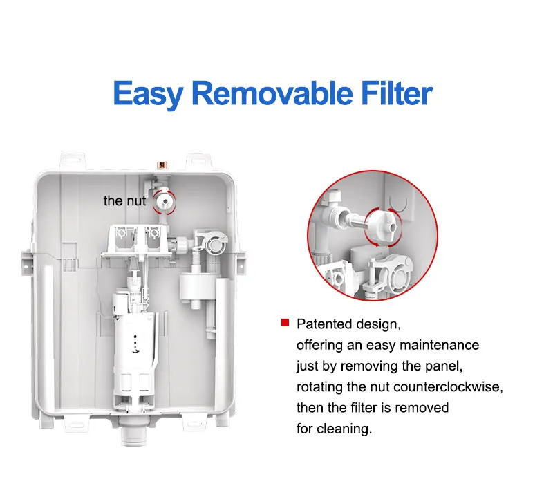 Wall Hung Wc Toilet Concealed Cistern Flush Tank Press Button Flush ...