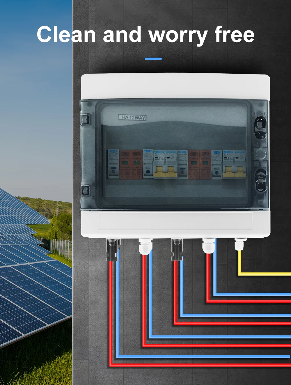 TOMZN Solar Photovoltaic PV Combiner Box with Lightning Protection