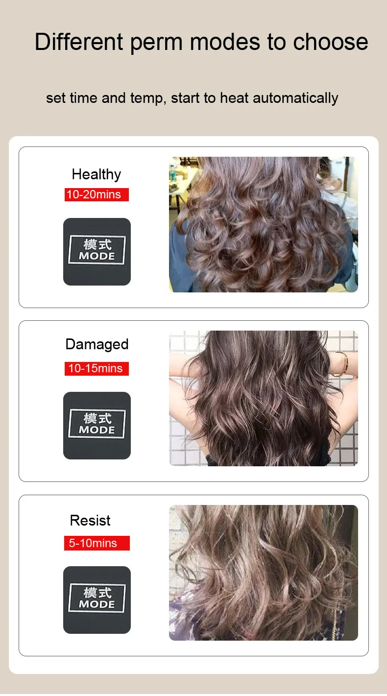 Hair Perm Machine with 40pcs Curly Rods - Digital Perm
