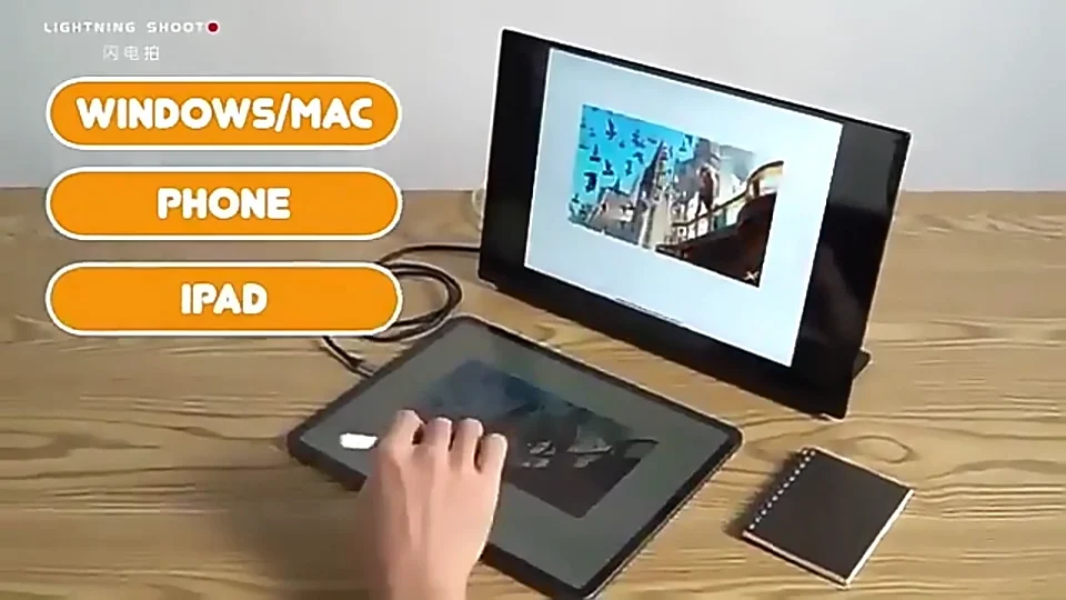 4k Portable Monitor Touchscreen 15.6'' 10 Point Touch Uhd Dual Usb C ...