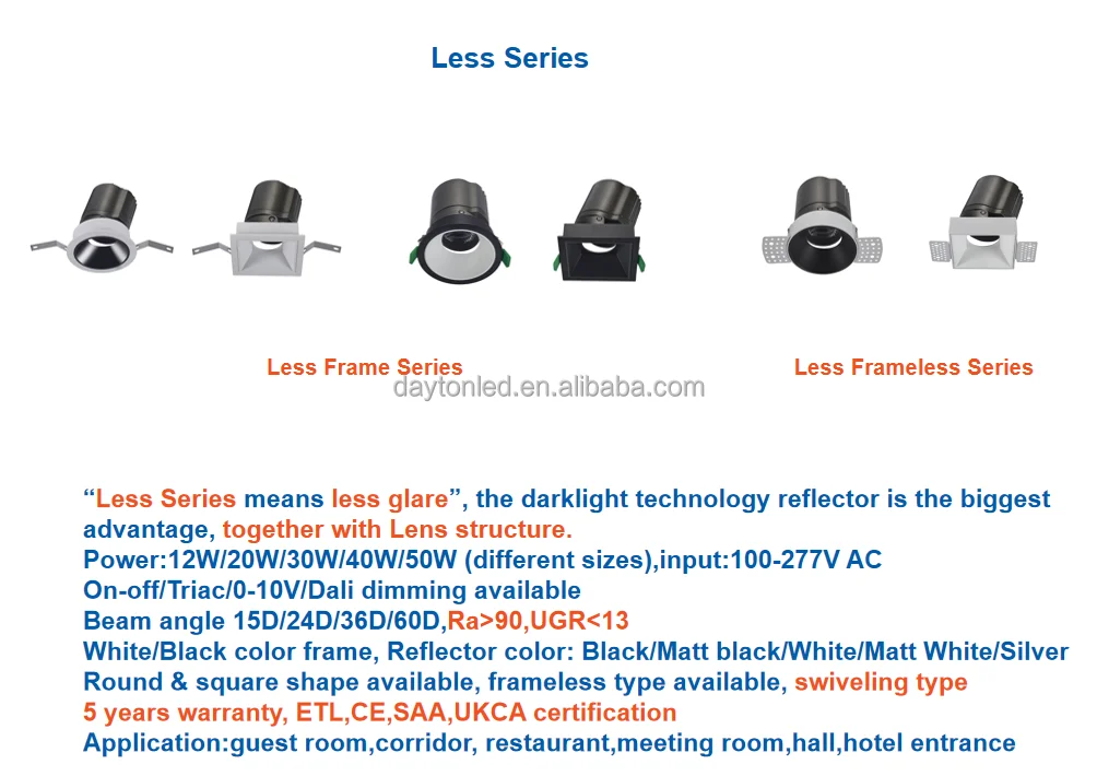 High Quality Less G Series LED Downlight Adjustable Ceiling Light 7W ...