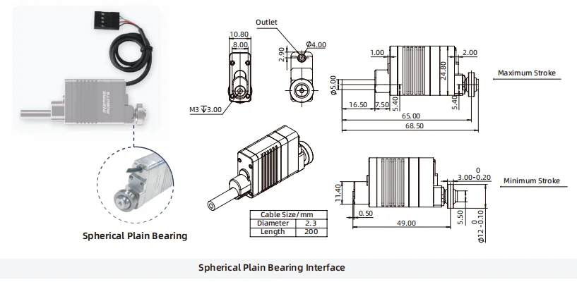 Lasf16 Electric Micro Linear Servo Actuator With Force Sensor,Stroke ...