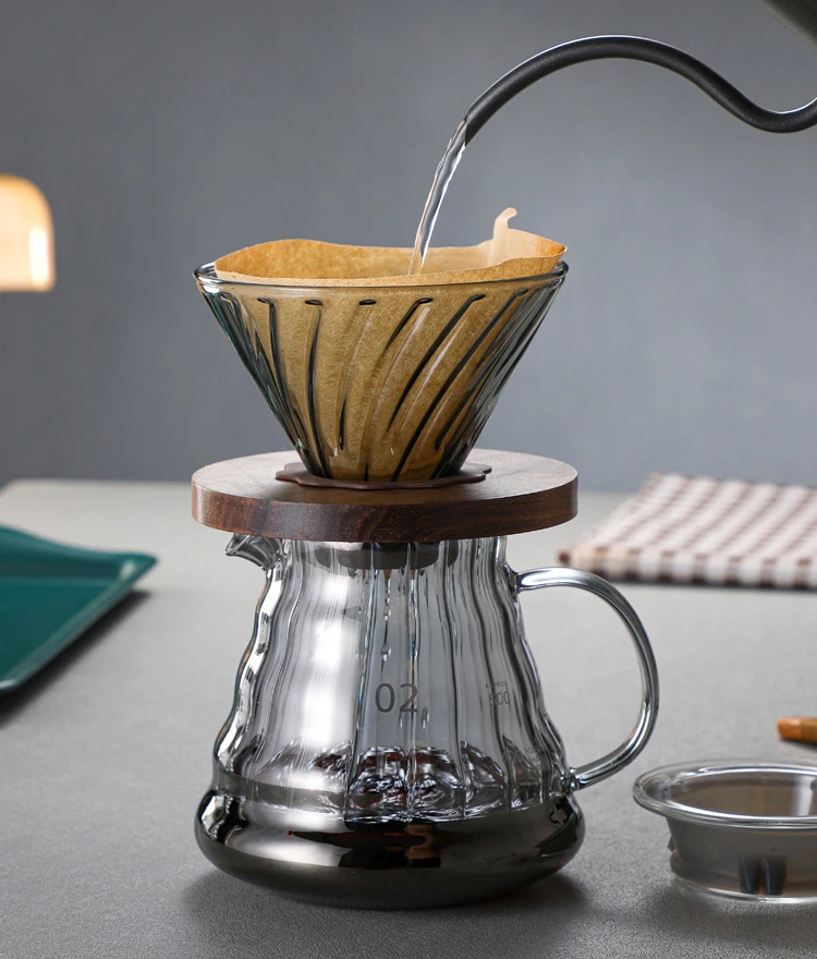 Portable Coffee Dripper Glass Pour Over Coffee Cone Drip Coffee Maker ...