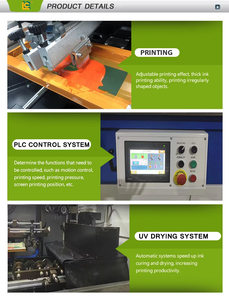 Plastic Bottle Screen Printing Machine With Uv Curing System Lc Brand Automatic Cylindrical ...