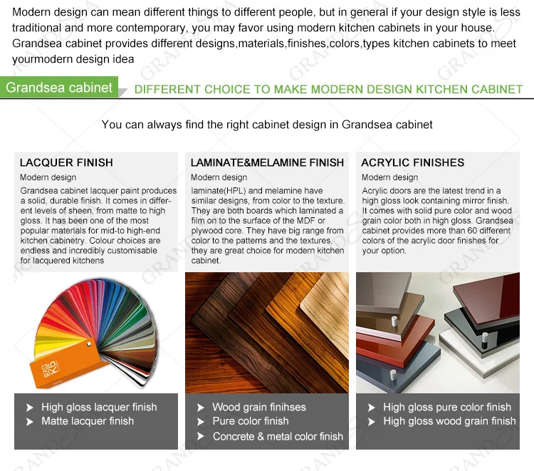 MDF Apartment Beige High Gloss Lacquer Kitchen Cabinets