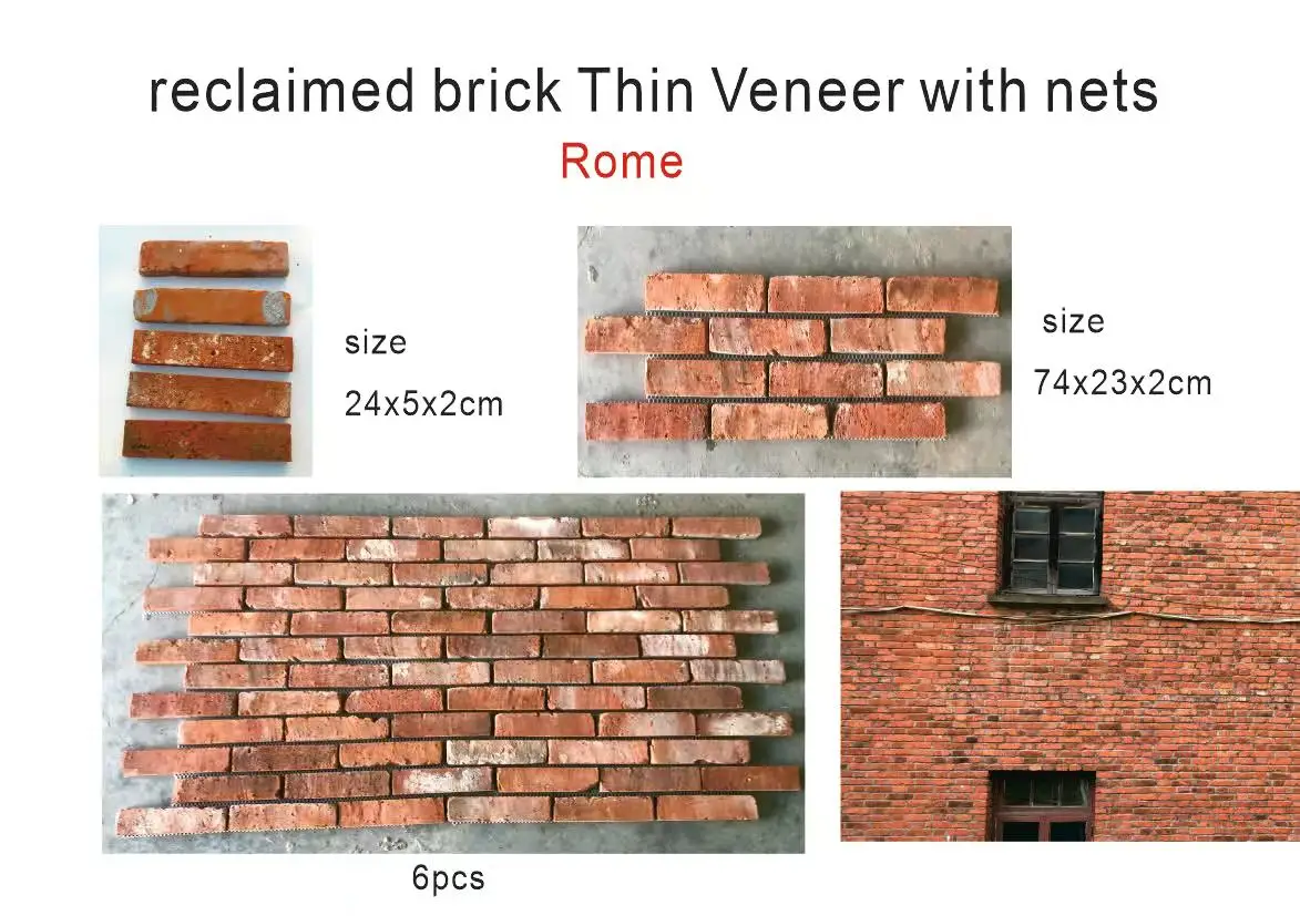 Antique Reclaimed Wall Cladding Clay Bricks - Durable & Stylish