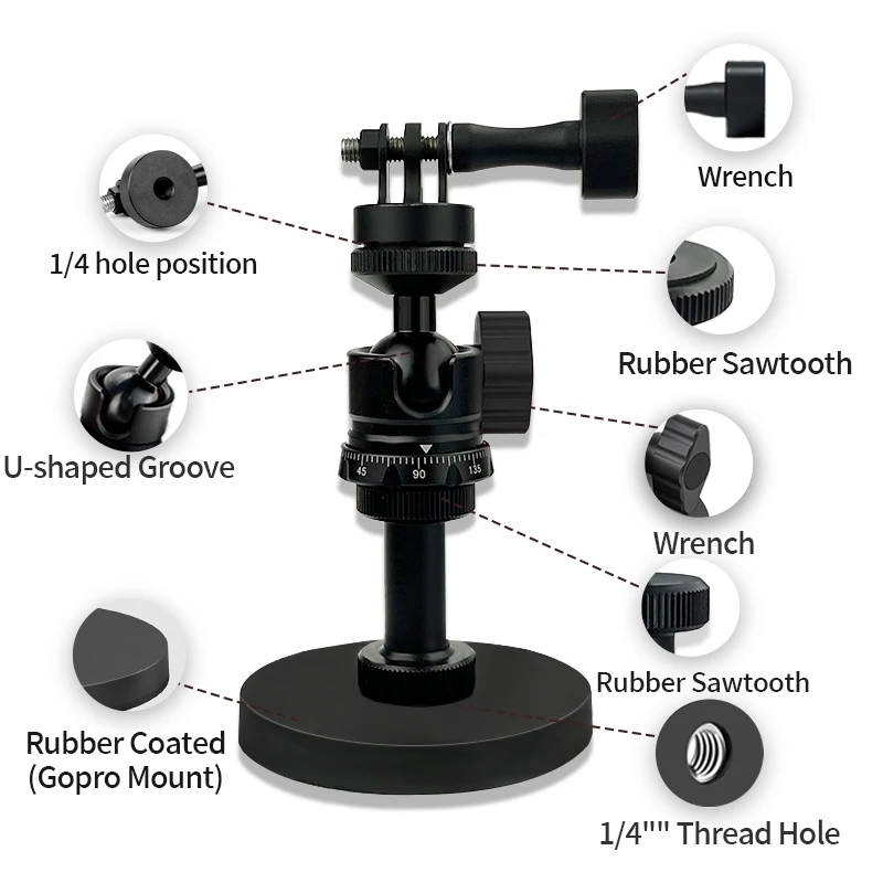 Magnetic Camera Mount with Mini Universal Head, Magnetic Mount Base ...